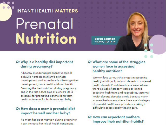 Infant Health Matters: Prenatal Nutrition - National Coalition For ...